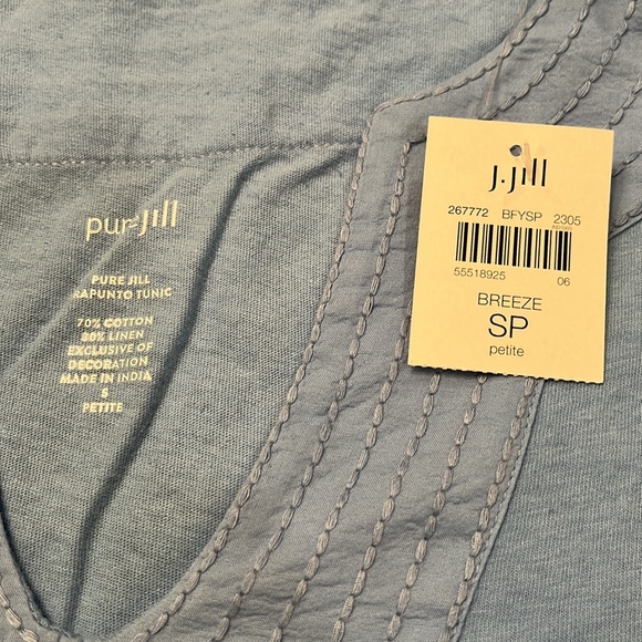 J. Jill | Tops | J Jill Pure Jill Blue Trapunto Tunic Nwt Petite Small ...
